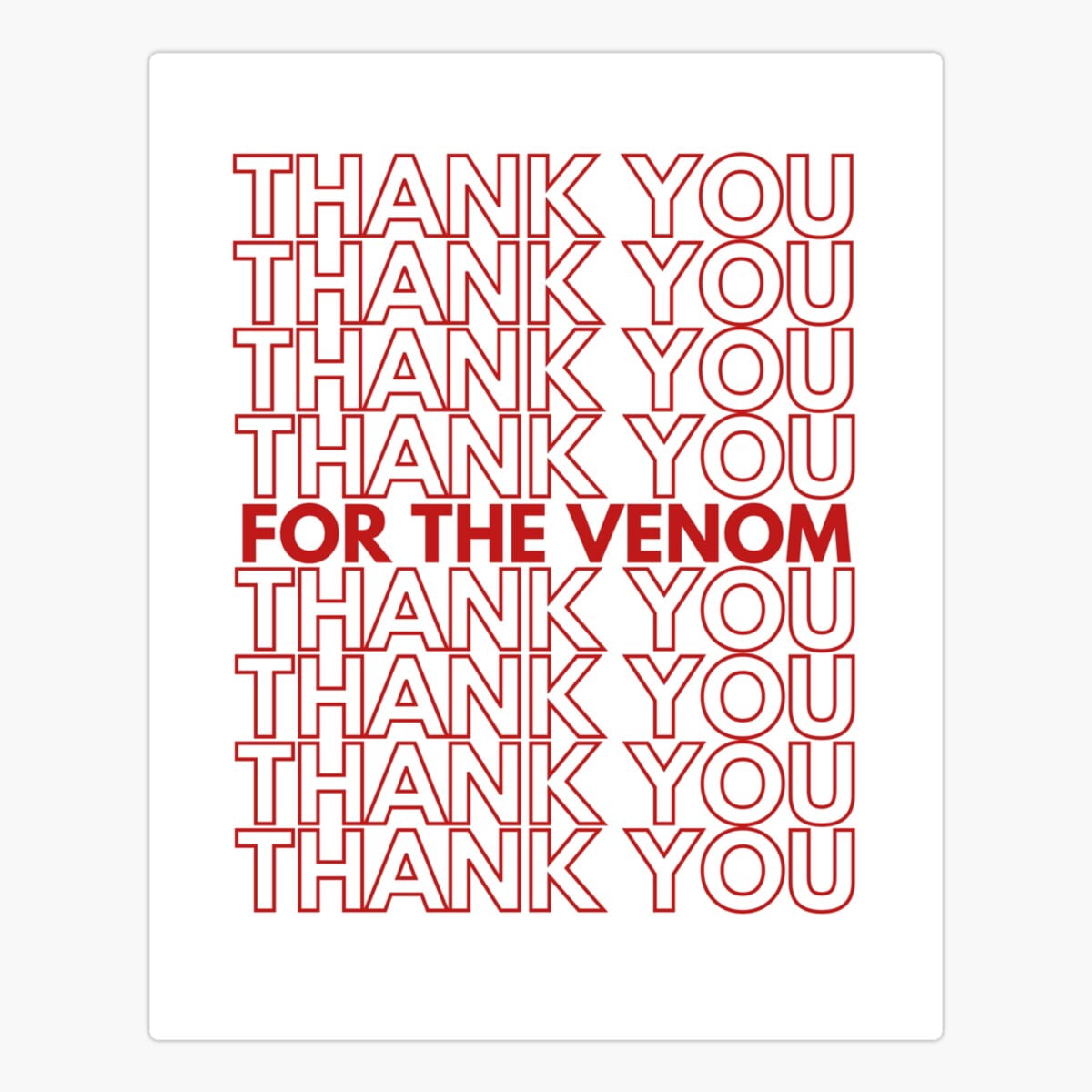 Maneki Thank You (For The Venom) Sticker, Phone Decal Water Bottle ...