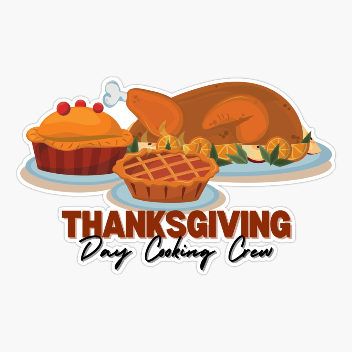 Maneki Thanksgiving Cooking Crew Sticker, Phone Decal Water Bottle ...