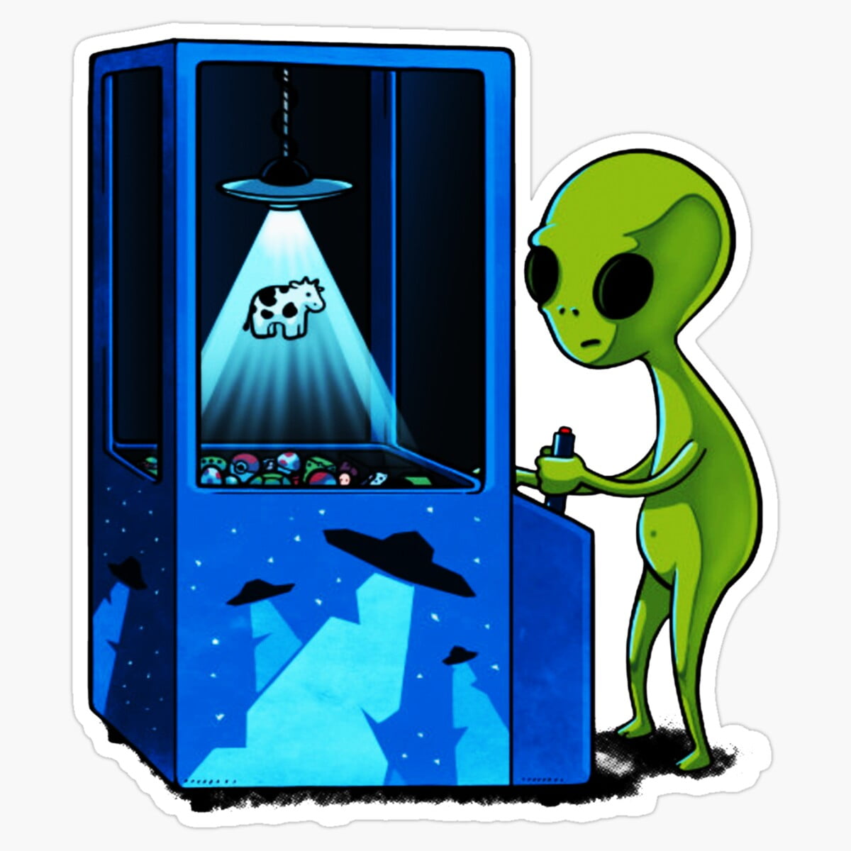 Maneki The Alien Invasion Play The Claw Machine Er, Phone Decal Water ...