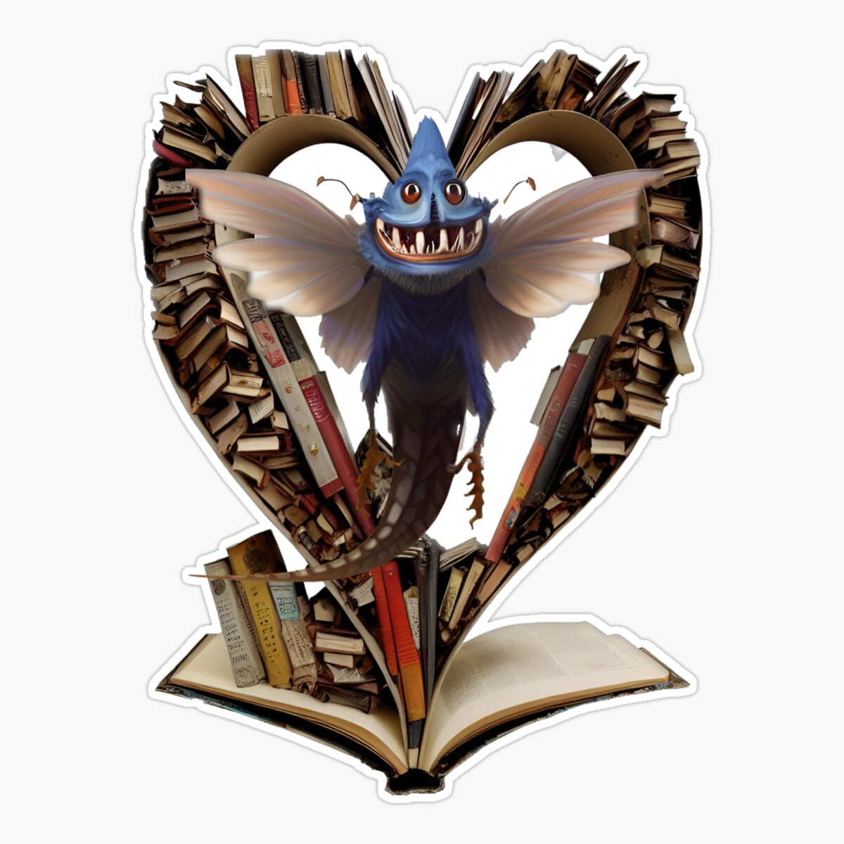 Maneki The Amenable Bookworm Sticker, Phone Decal Water Bottle Stickers ...