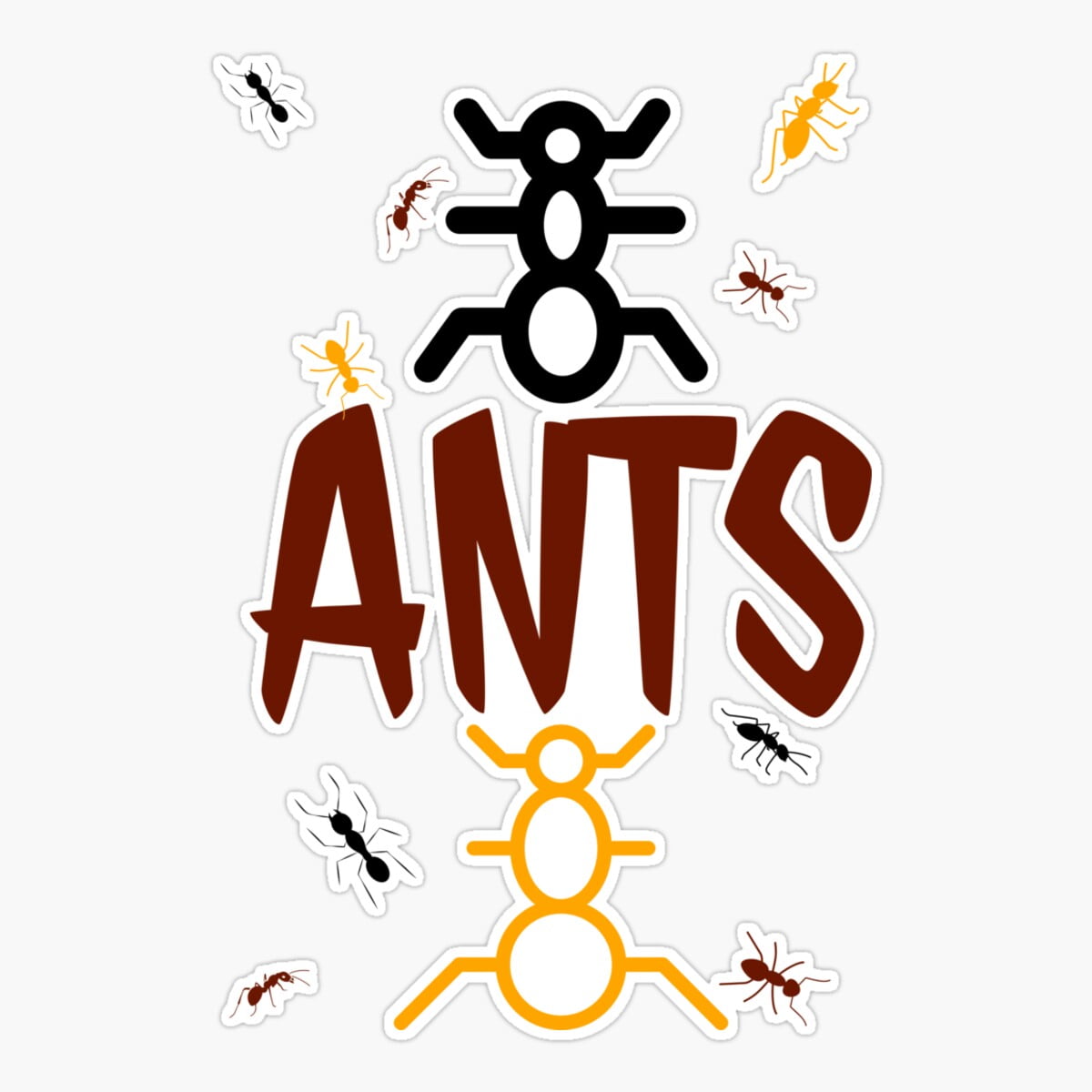 Maneki The Ants Sticker, Phone Decal Water Bottle Stickers Car Decals ...