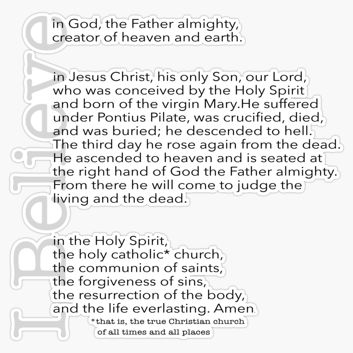 Maneki The Apostles Creed - Reformed Christian Er, Phone Decal Water ...