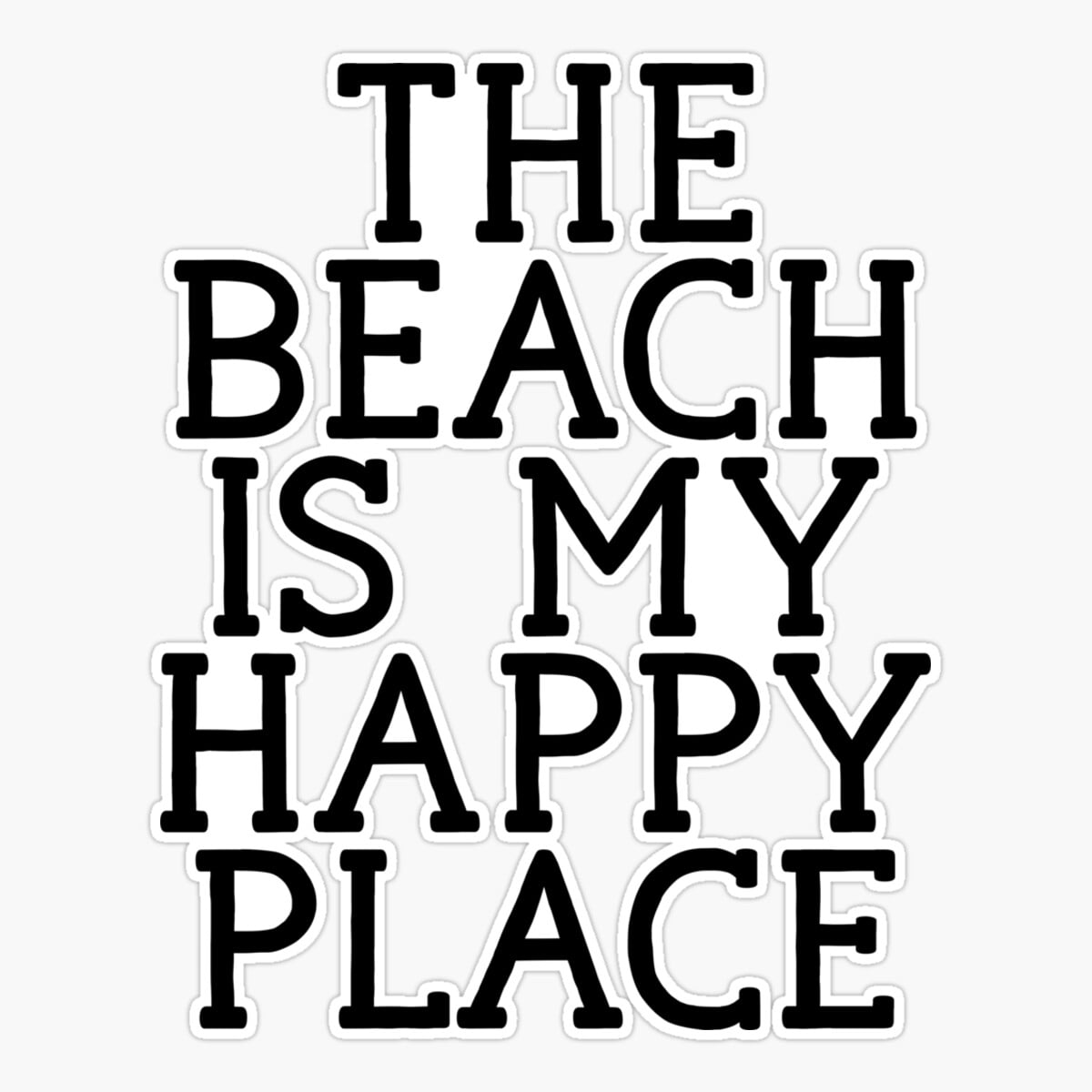 Maneki The Beach Is My Happy Place ~ Beach Vacation Sticker, Phone ...
