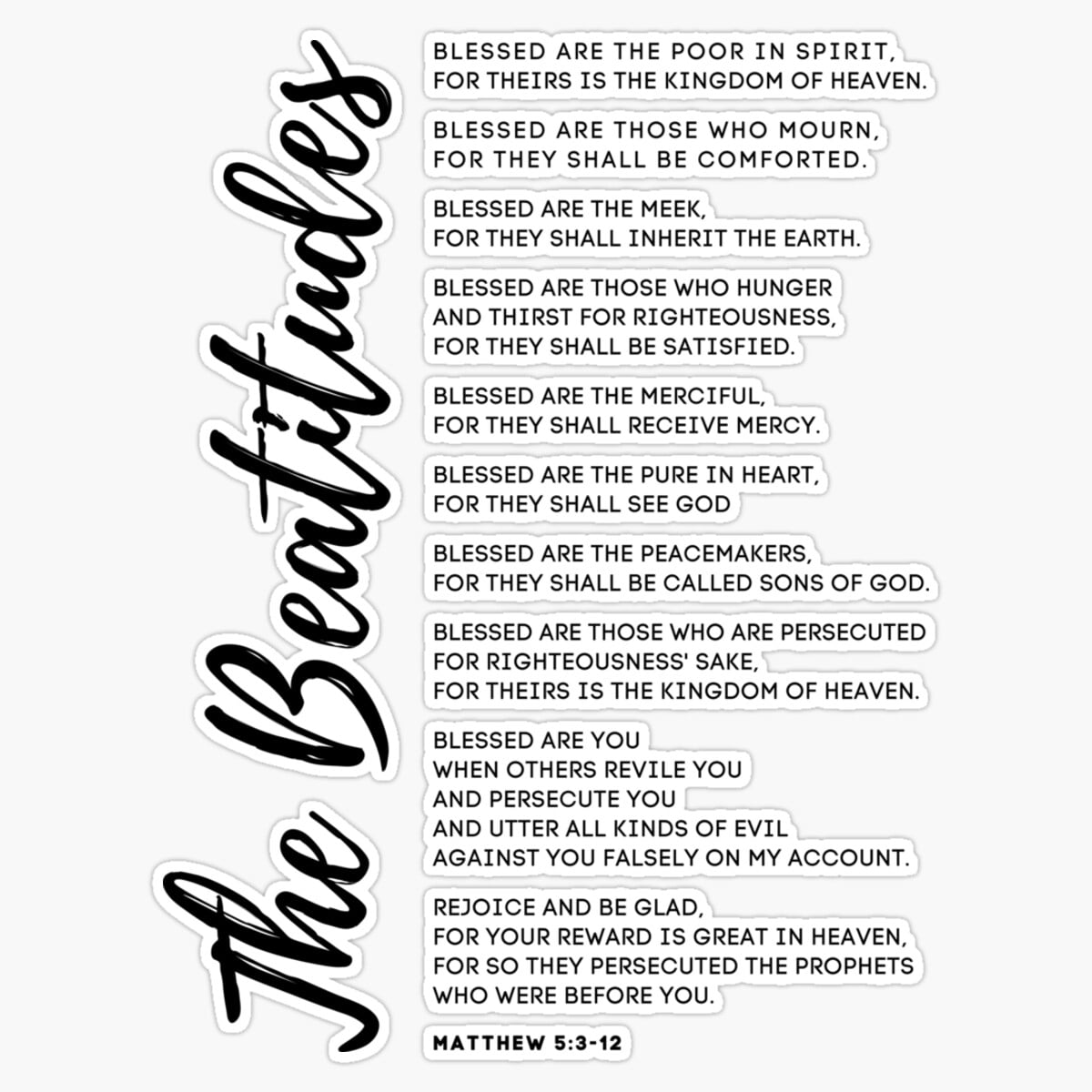 Maneki The Beatitudes Er, Phone Decal Water Bottle Stickers Car Decals ...