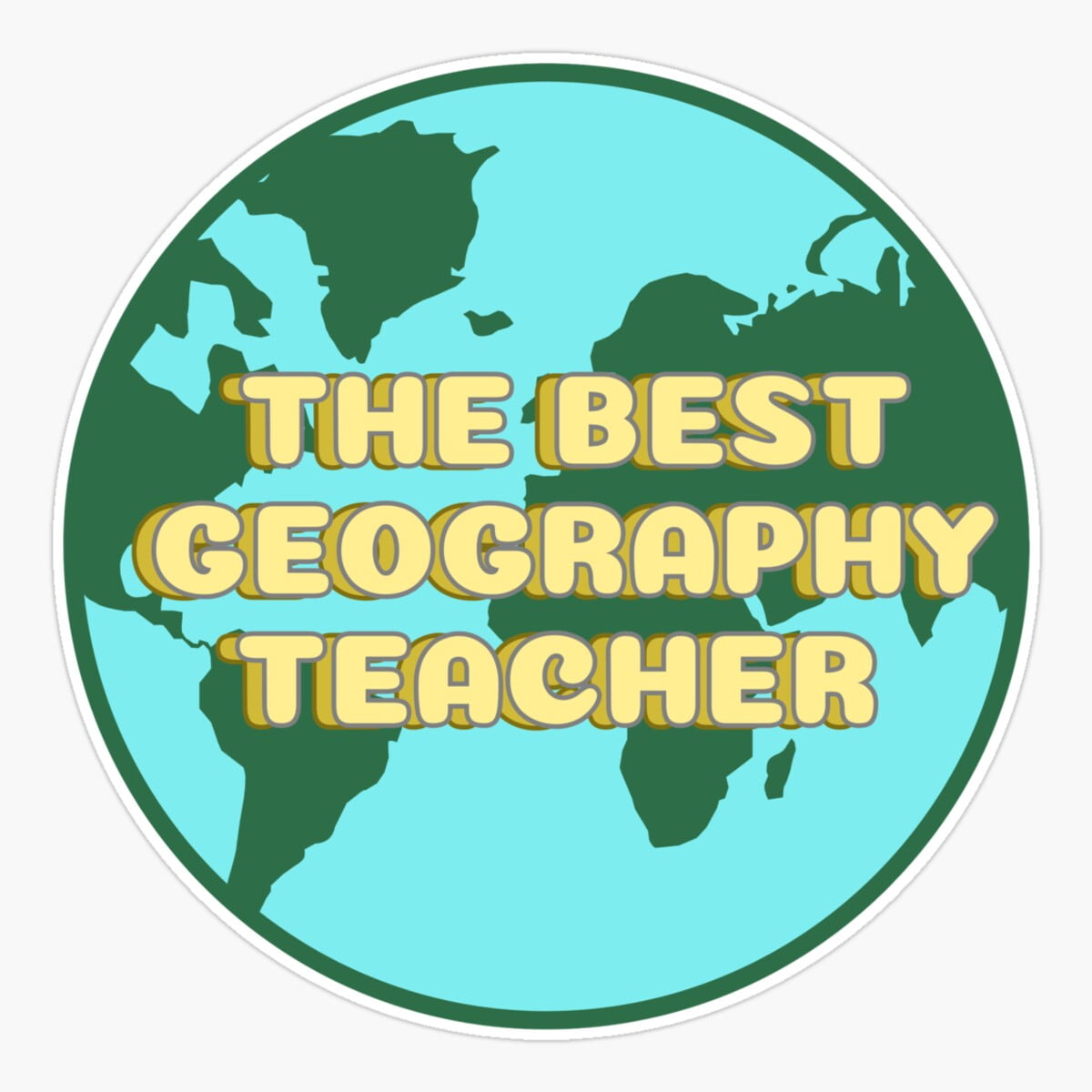 Maneki The Best Geography Teacher Sticker, Phone Decal Water Bottle ...