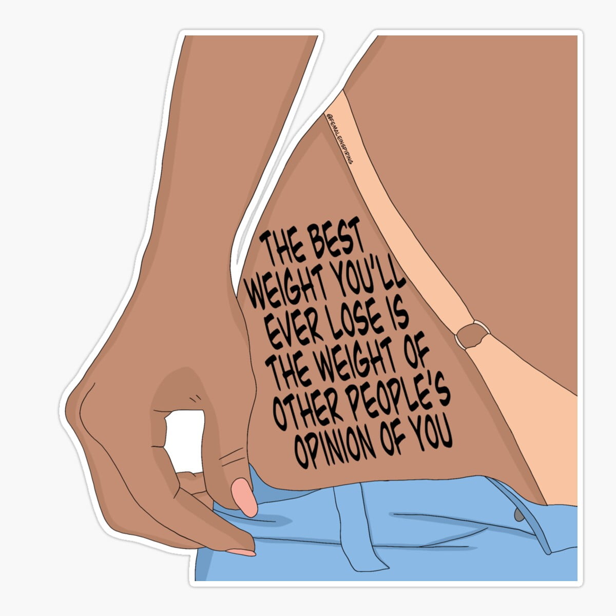 Maneki The Best Weight By Female Inspiring Sticker, Phone Decal Water ...