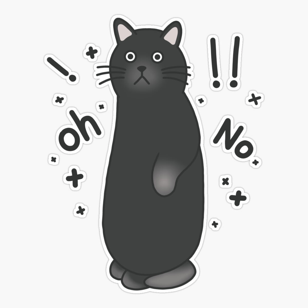 Maneki The Black Cat Was Shocked Sticker, Phone Decal Water Bottle ...