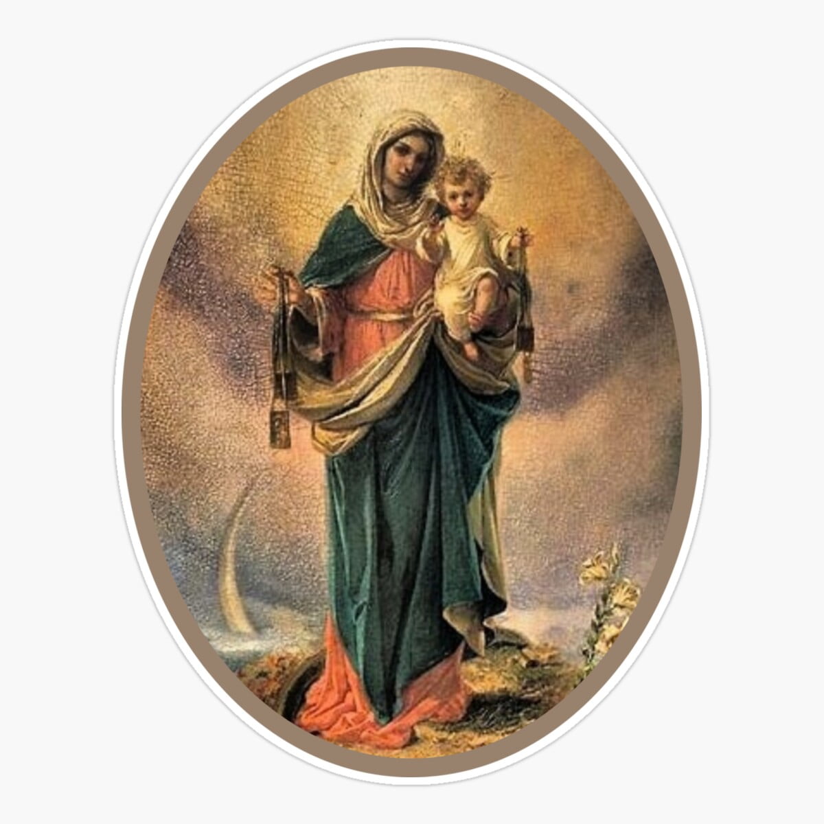 Maneki The Brown Scapular, Our Lady Of Mount Carmel Er, Phone Decal ...