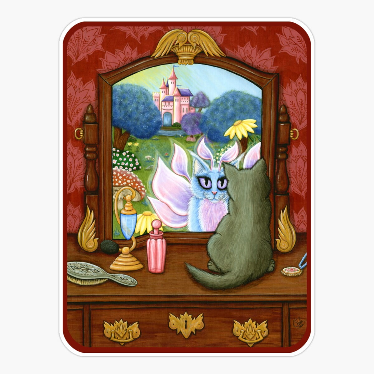 Maneki The Chimera Vanity Airy Cat Antasy World Sticker, Phone Decal ...