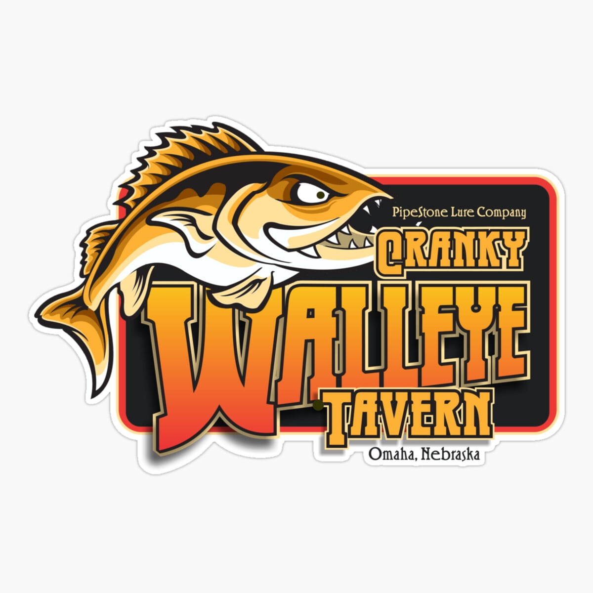 Maneki The Cranky Walleye Er, Phone Decal Water Bottle Stickers Car ...