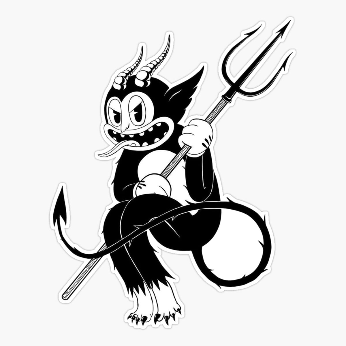 Maneki The Devil - Ghostemane X Cuphead Sticker, Phone Decal Water ...