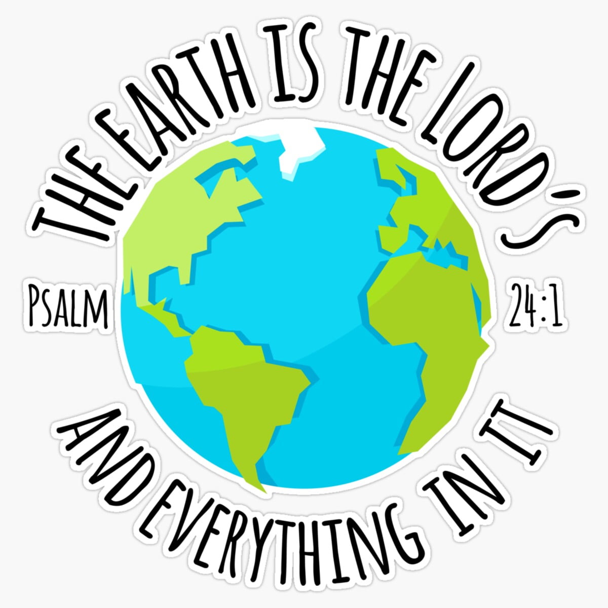 Maneki The Earth Is The Lords, Bible Verse, Christian Er, Phone Decal ...