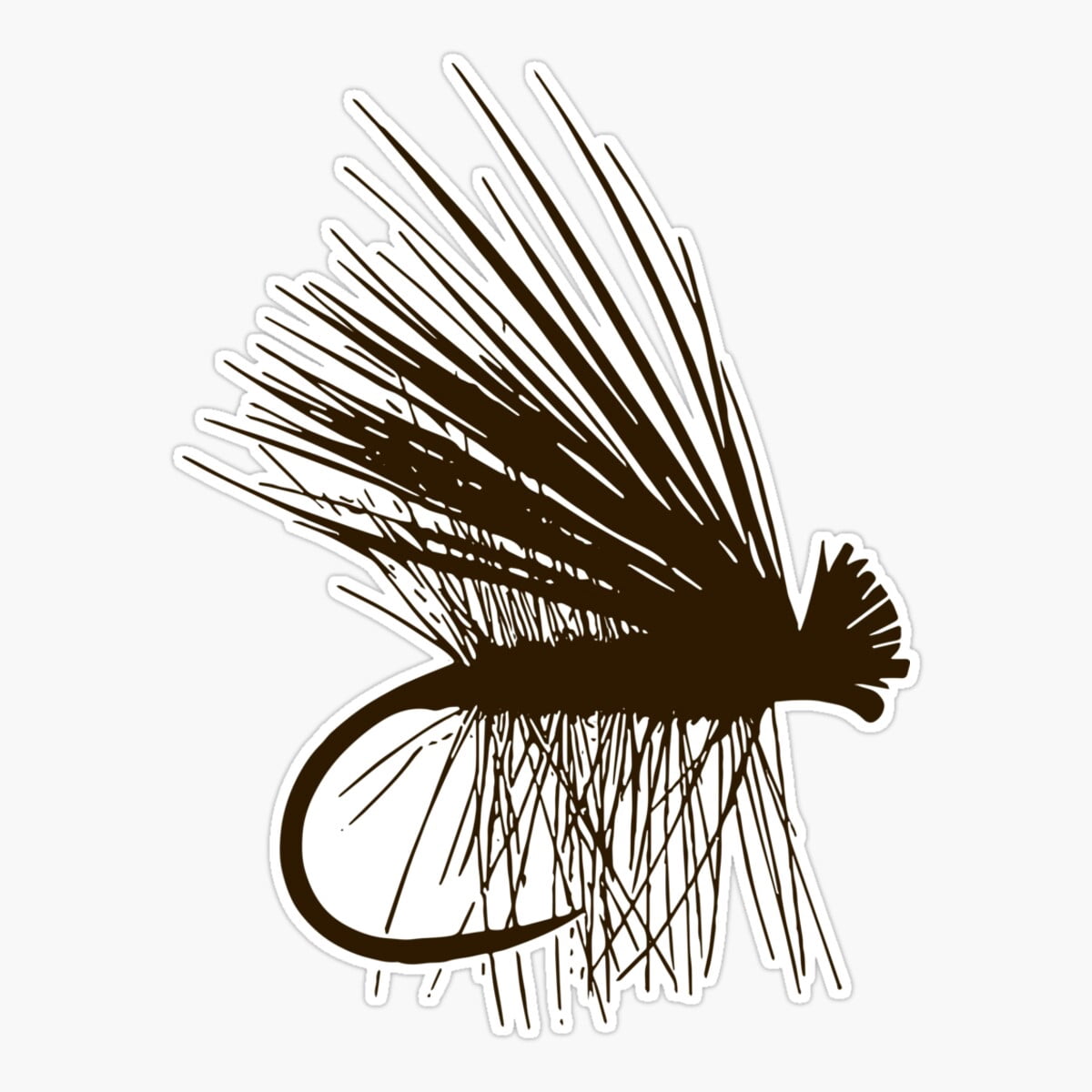 Maneki The Elk Hair Caddis Ly - Dark Brown Er, Phone Decal Water Bottle ...