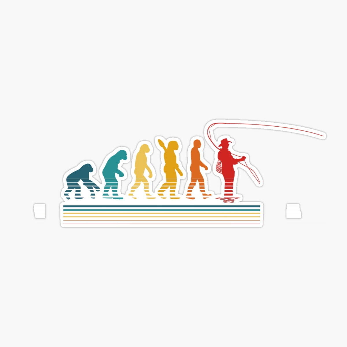 Maneki The Evolution O Man Ly Ishing In Retro Colors Er, Phone Decal ...