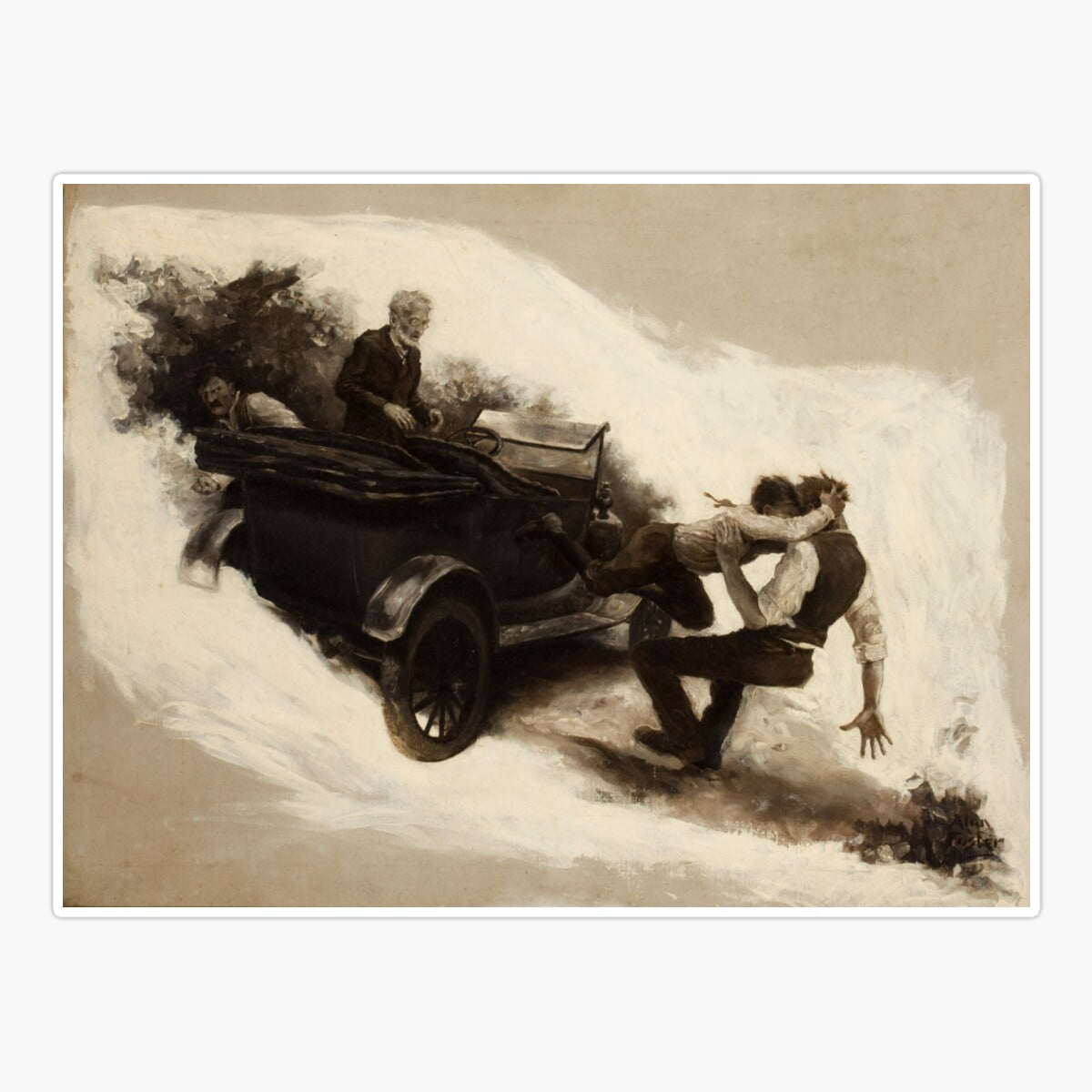 Maneki The Fall - Painting By Alan Stephens Foster Sticker, Phone Decal ...