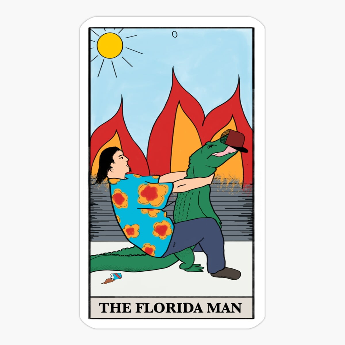 Maneki The Florida Man Tarot Card Sticker, Phone Decal Water Bottle ...