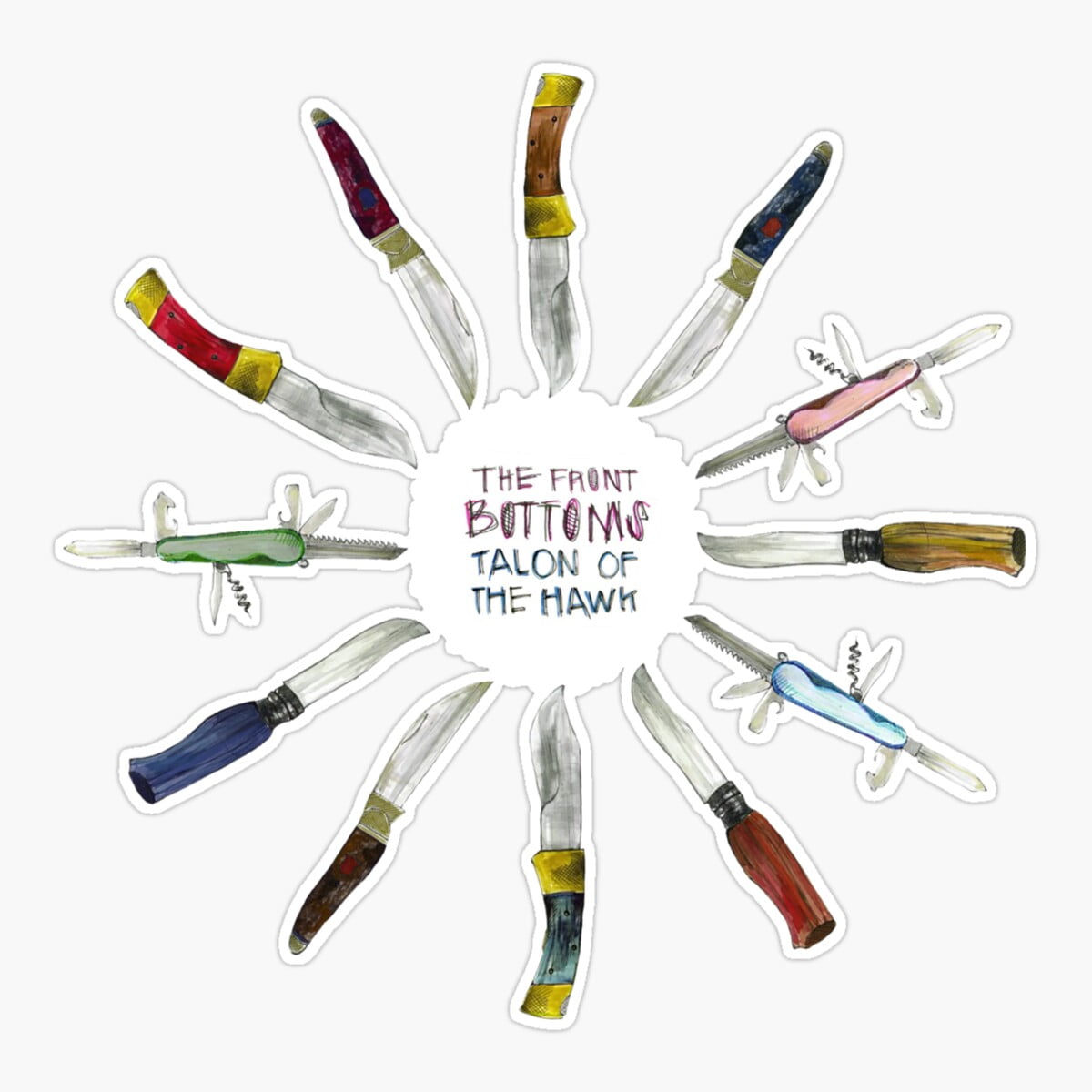 Maneki The Front Bottoms Talon Of The Hawk Sticker, Phone Decal Water ...