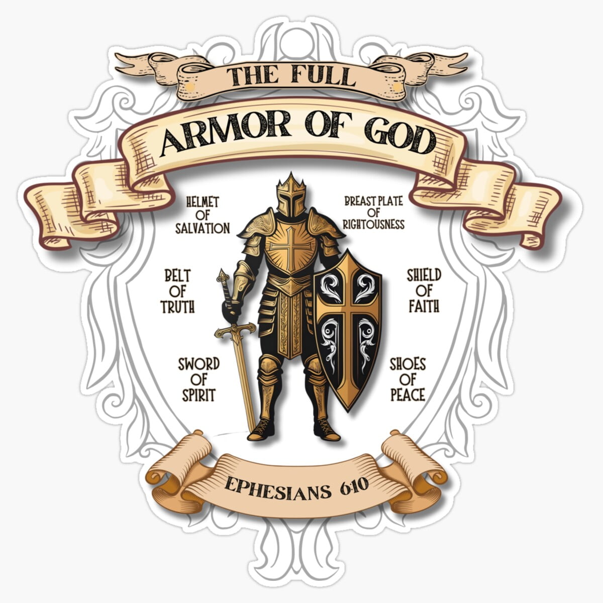 Maneki The Full Armor Of God - Ephesians 6:10 Er, Phone Decal Water ...