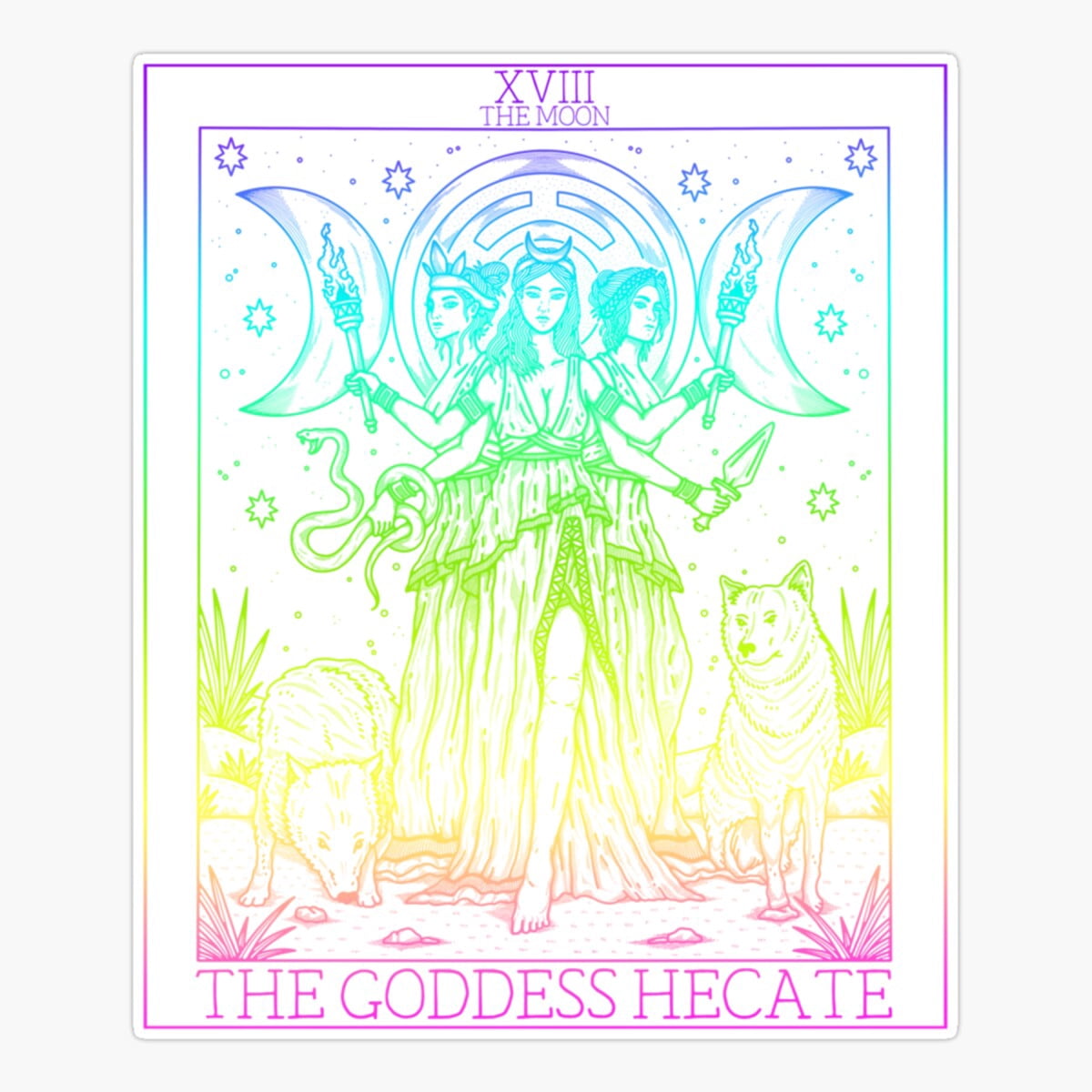 Maneki The Goddess Hecate Tarot Card Triple Moon Witch Hekate Wheel Er ...