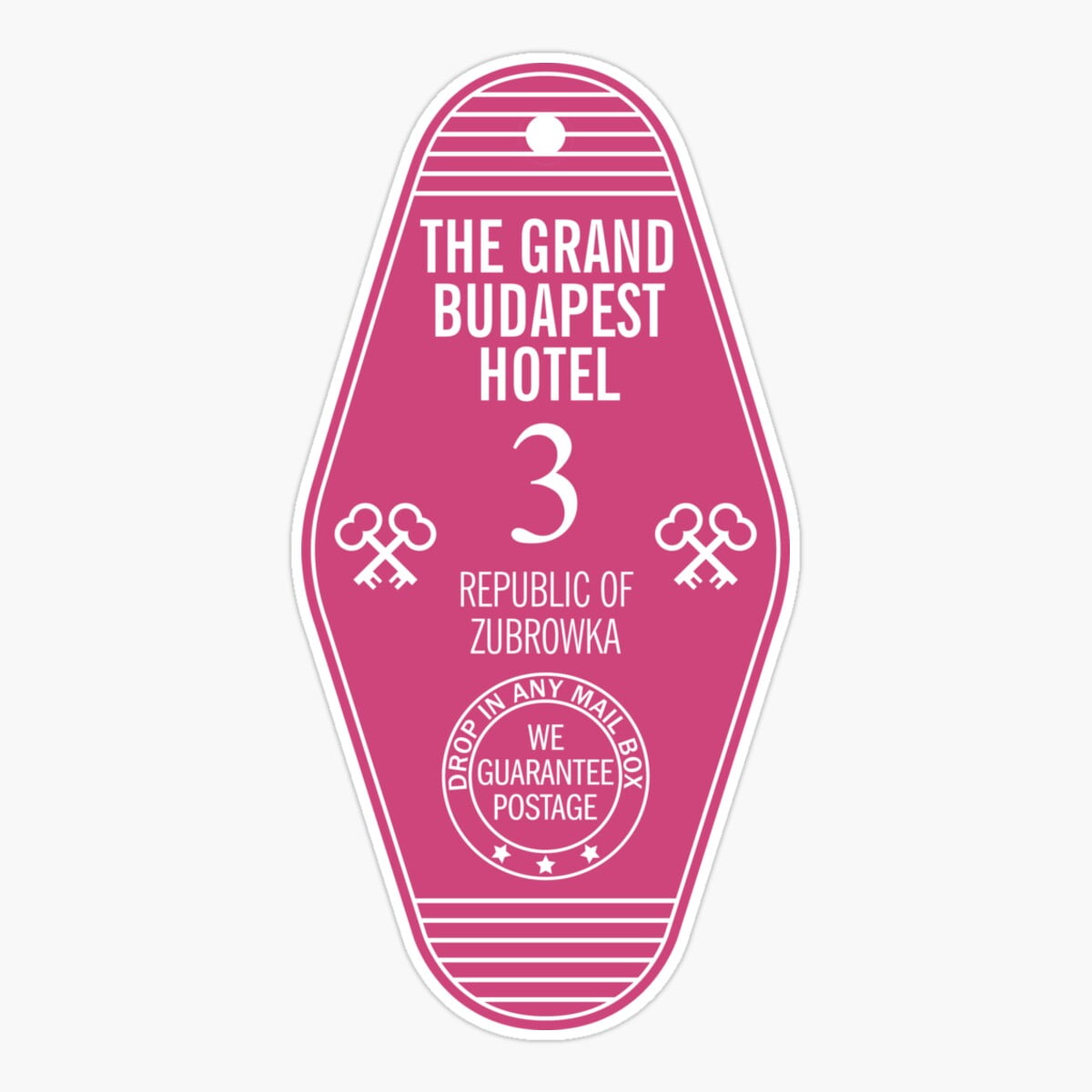 Maneki The Grand Budapest Hotel Key Sticker, Phone Decal Water Bottle ...