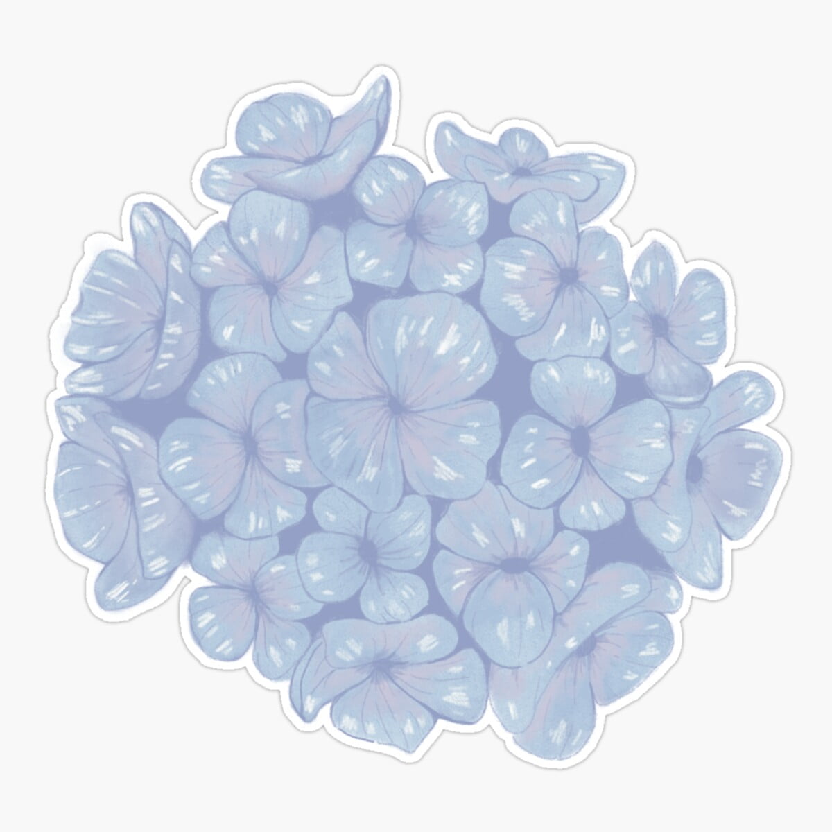 Maneki The Grateful Flower Hydrangea Blue Version Sticker, Phone Decal ...