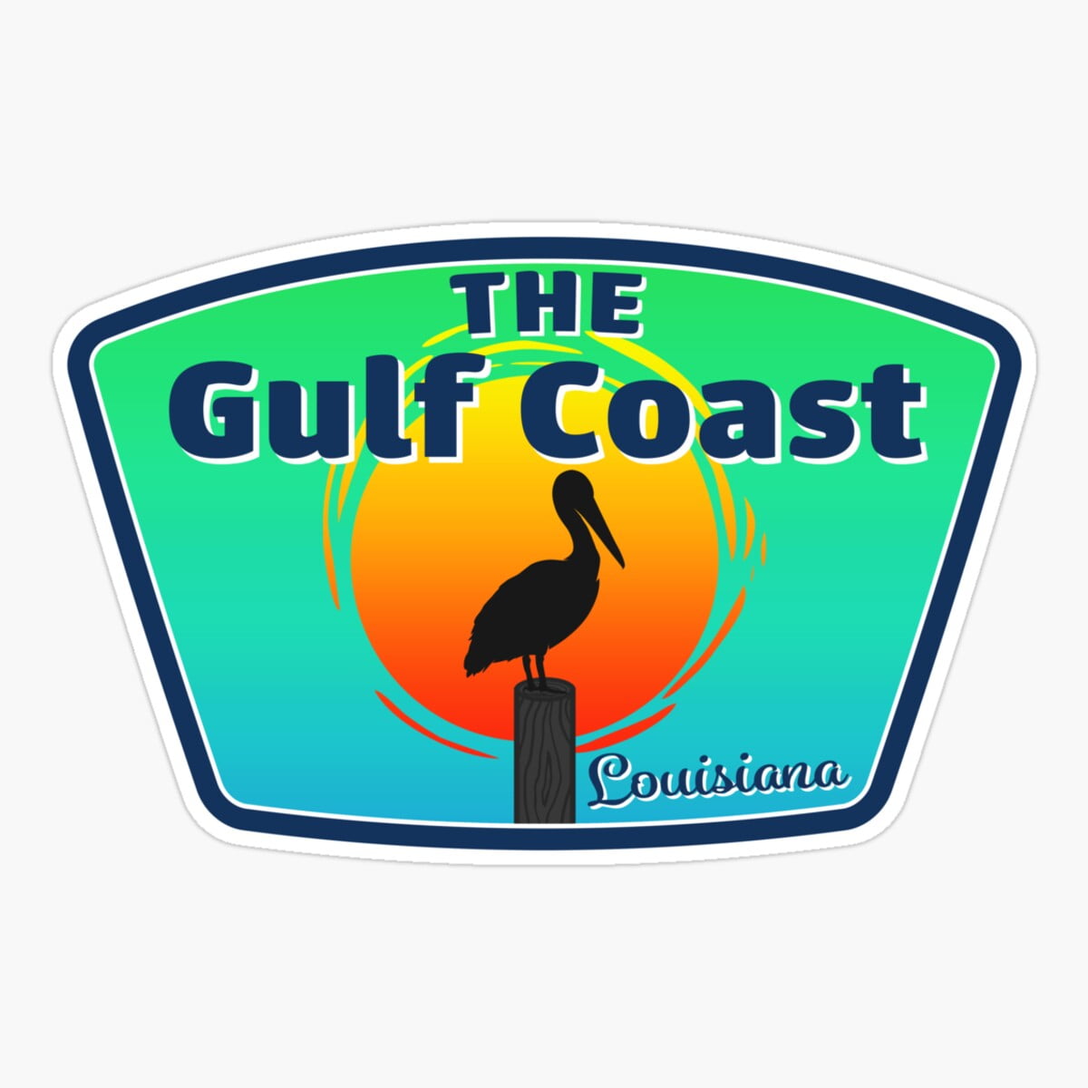 Maneki The Gul Coast Louisiana The Gul O Mexico Travel Sticker, Phone ...