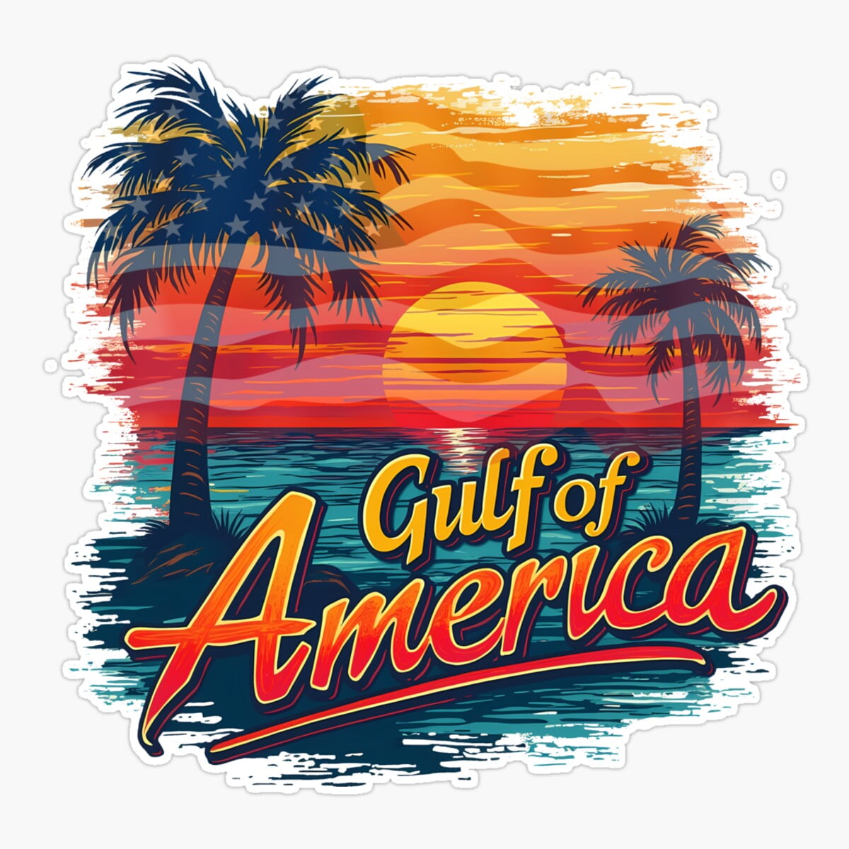 Maneki The Gul O America With Lag Sticker, Phone Decal Water Bottle ...