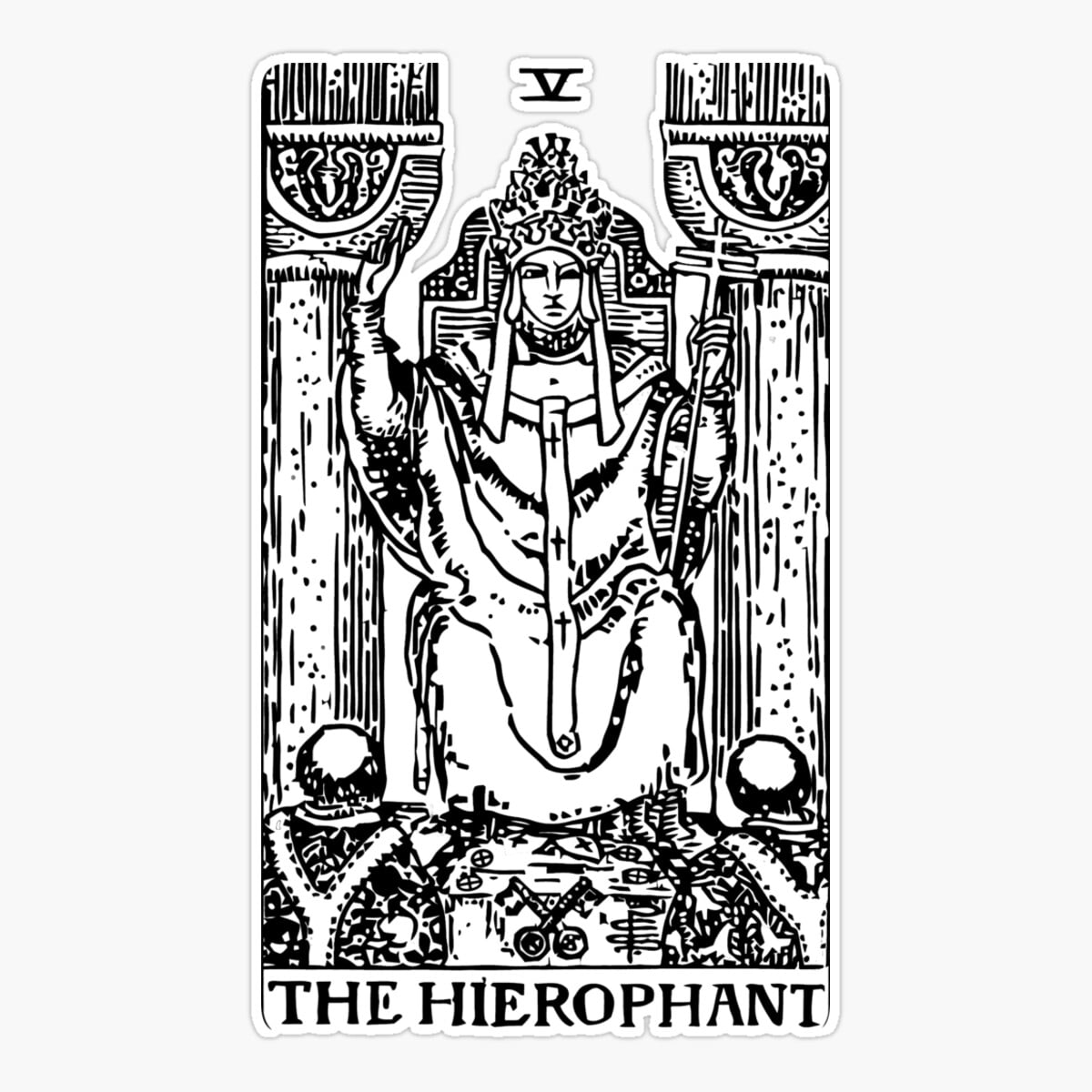 Maneki The Hierophant Tarot Card Deck Er, Phone Decal Water Bottle ...
