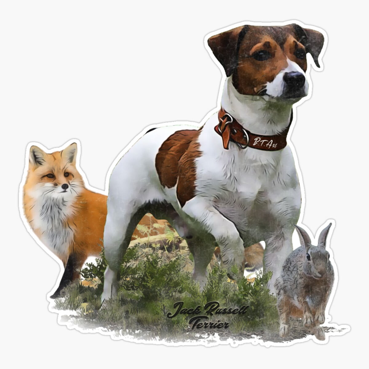 Maneki The Jack Russell Terrier , Art Er, Phone Decal Water Bottle ...