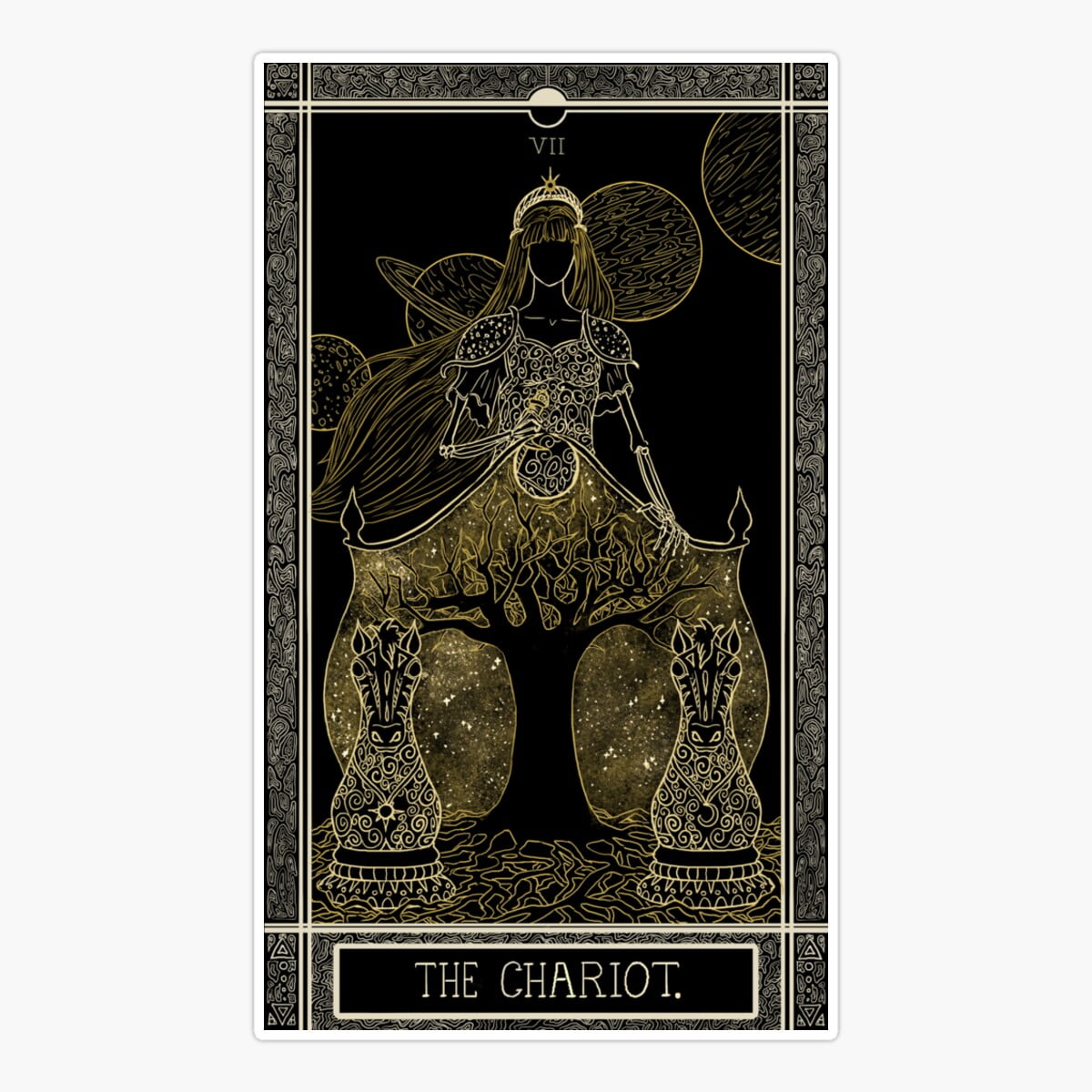 Maneki The Kinner Tarot Deck Tarot Card: The Chariot Er, Phone Decal ...