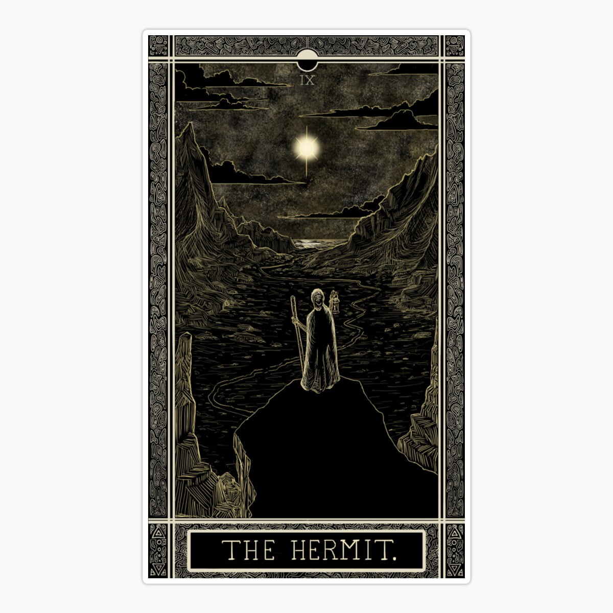Maneki The Kinner Tarot Deck Tarot Card: The Hermit Er, Phone Decal ...