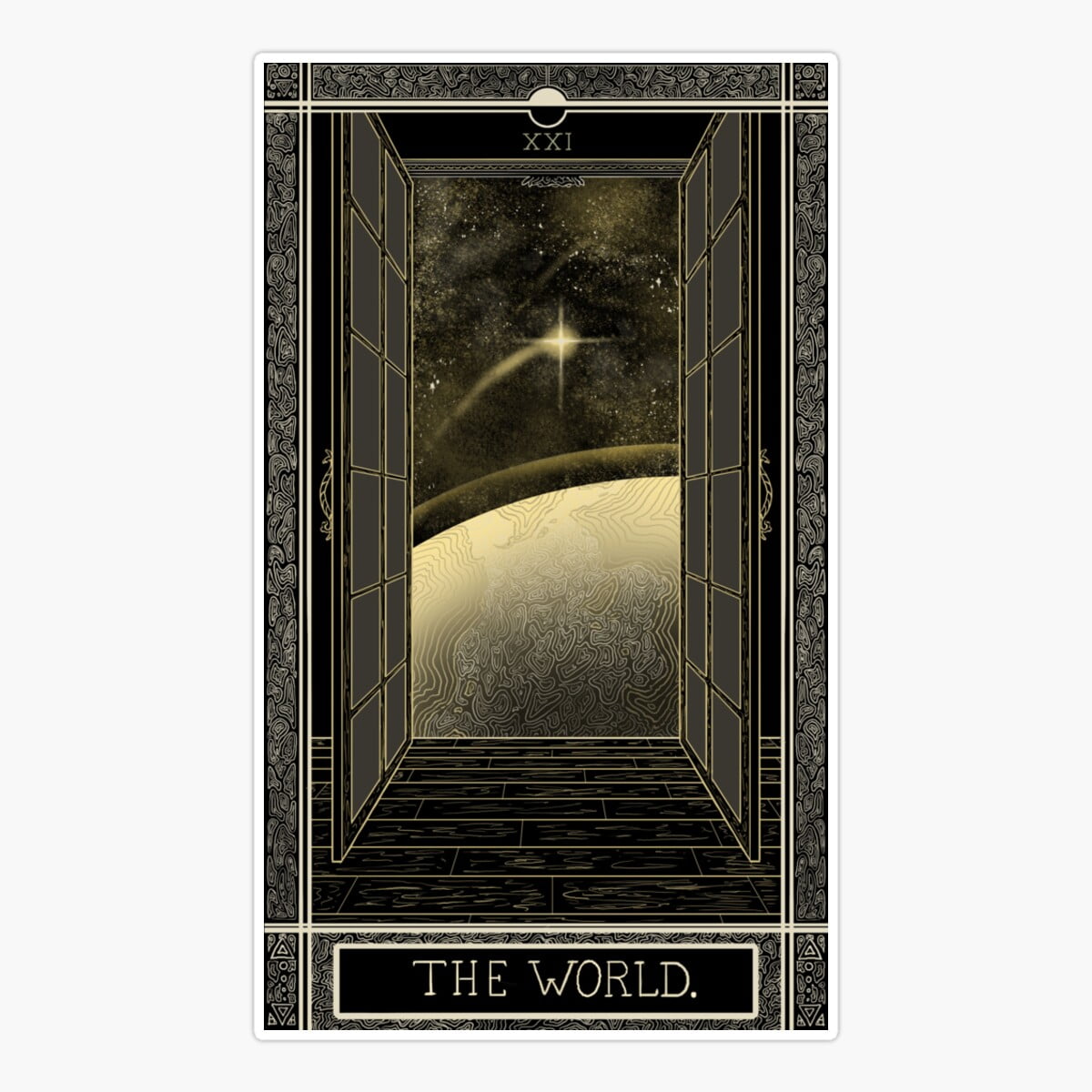 Maneki The Kinner Tarot Deck Tarot Card: The World Er, Phone Decal ...