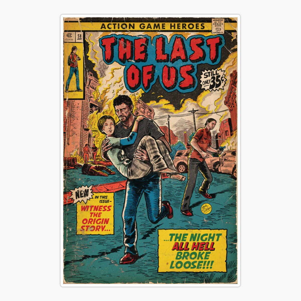 Maneki The Last Of Us - Intro Comic Cover Fan Art Sticker, Phone Decal ...