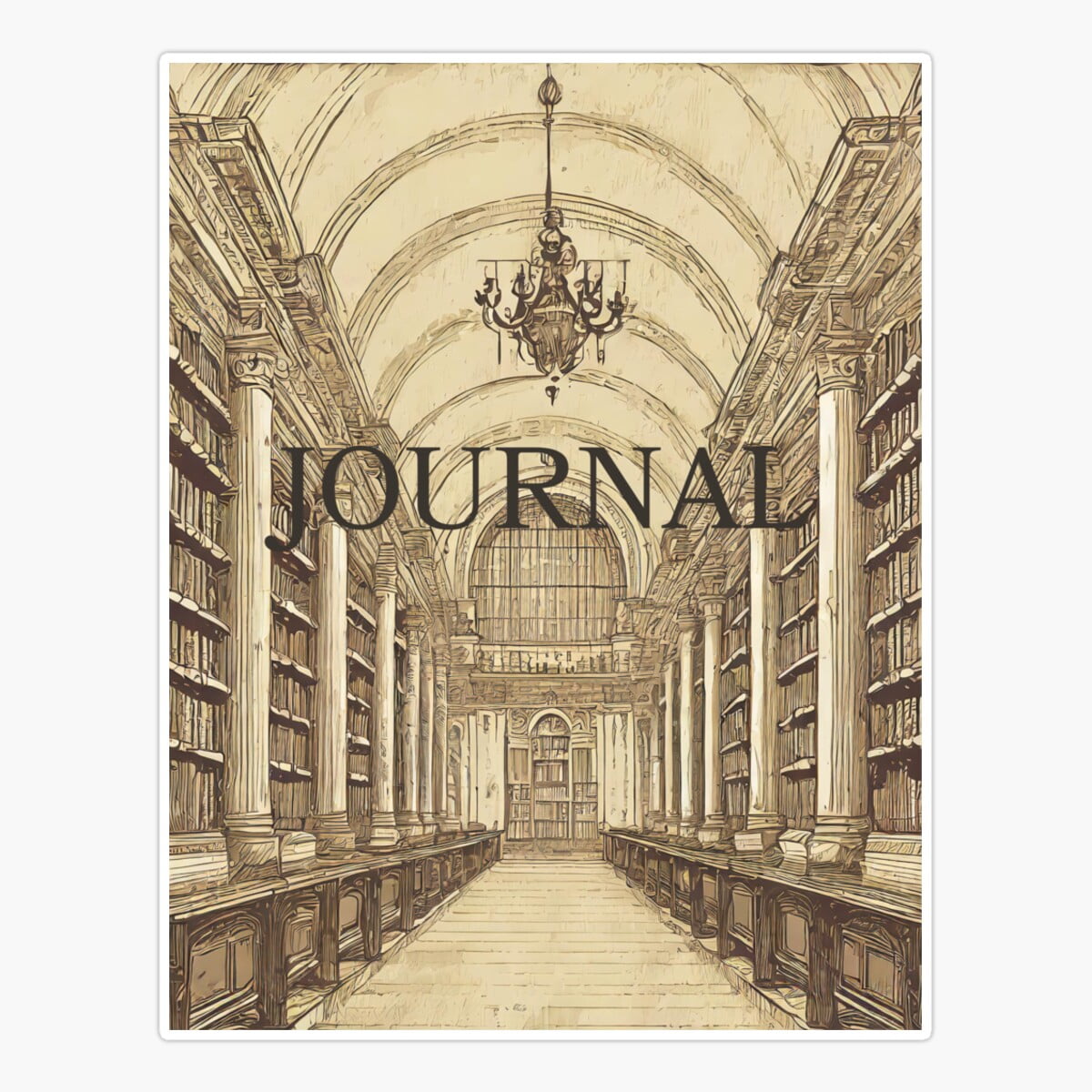 Maneki The Library Academia Journal Cover Sticker | Academia Journal ...