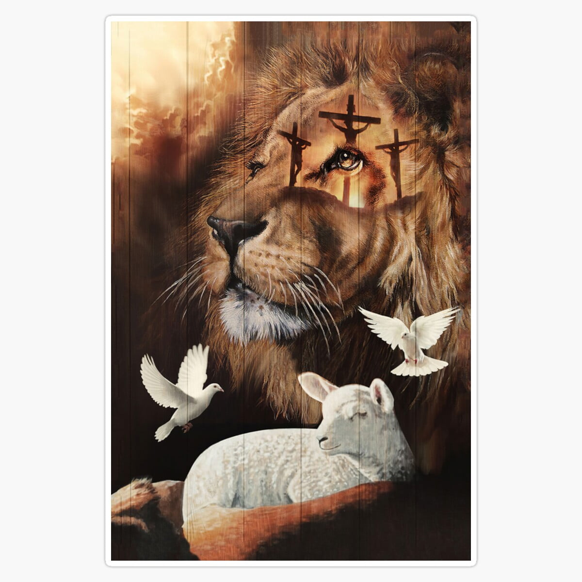Maneki The Lion Of Judah And The Lamb Of God Er, Phone Decal Water ...