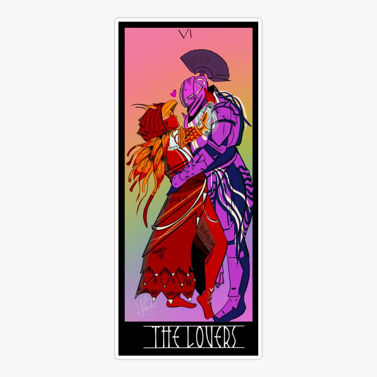 Maneki The Lovers Destiny Tarot Card Er, Phone Decal Water Bottle ...