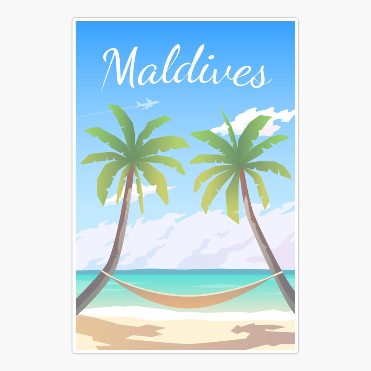 Maneki The Maldives Sticker, Phone Decal Water Bottle Stickers Car ...