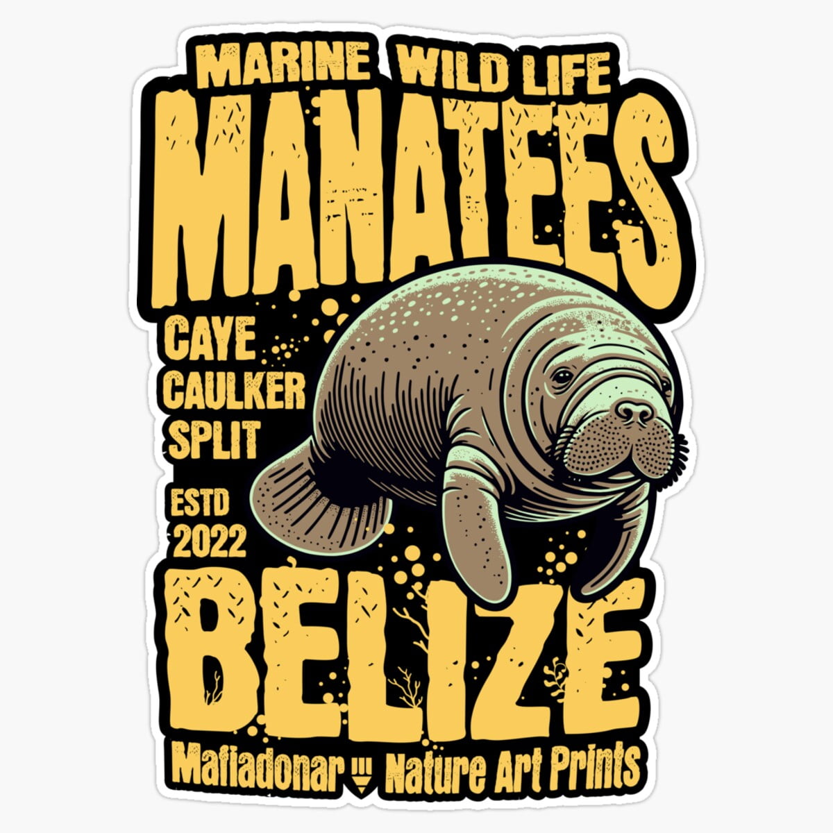 Maneki The Manatees From Caye Caulker In Belize Er, Phone Decal Water ...