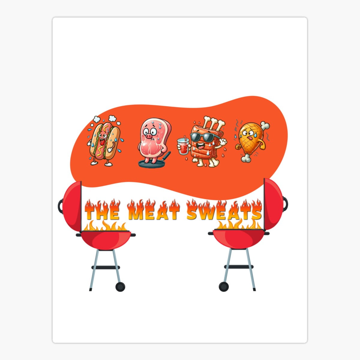 Maneki The Meat Sweats Sticker, Phone Decal Water Bottle Stickers Car ...