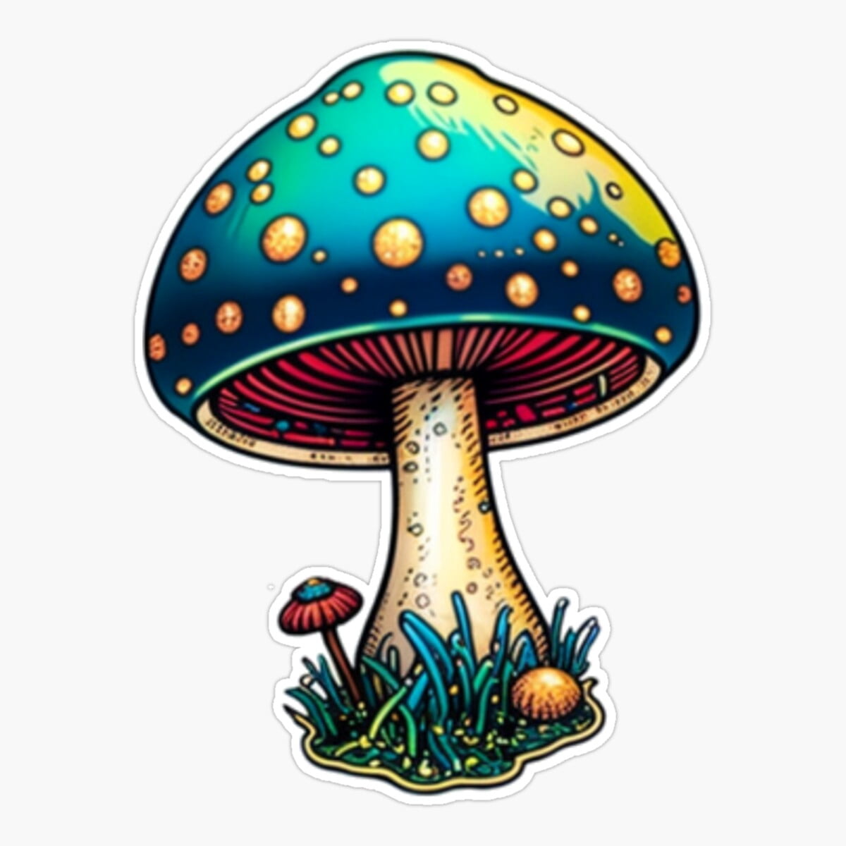 Maneki The Mushroom Sticker, Phone Decal Water Bottle Stickers Car ...