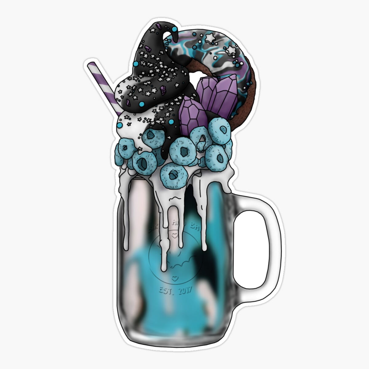 Maneki The Mystic Monster Milkshake - Blue Raspberry Er, Phone Decal ...