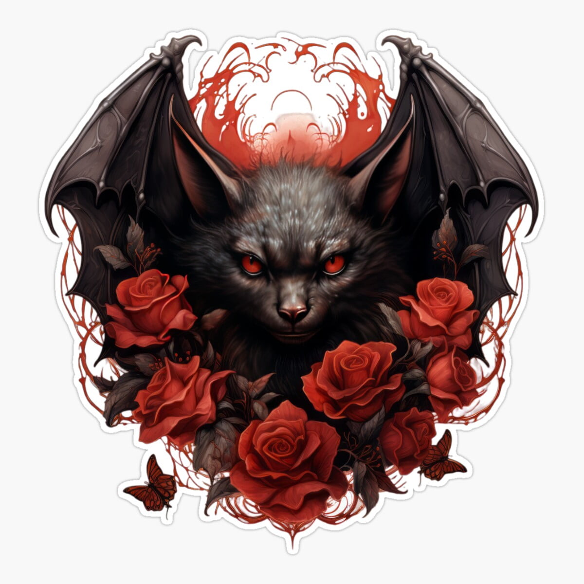 Maneki The Night Creatures Stare Watercolor Sticker, Phone Decal Water ...