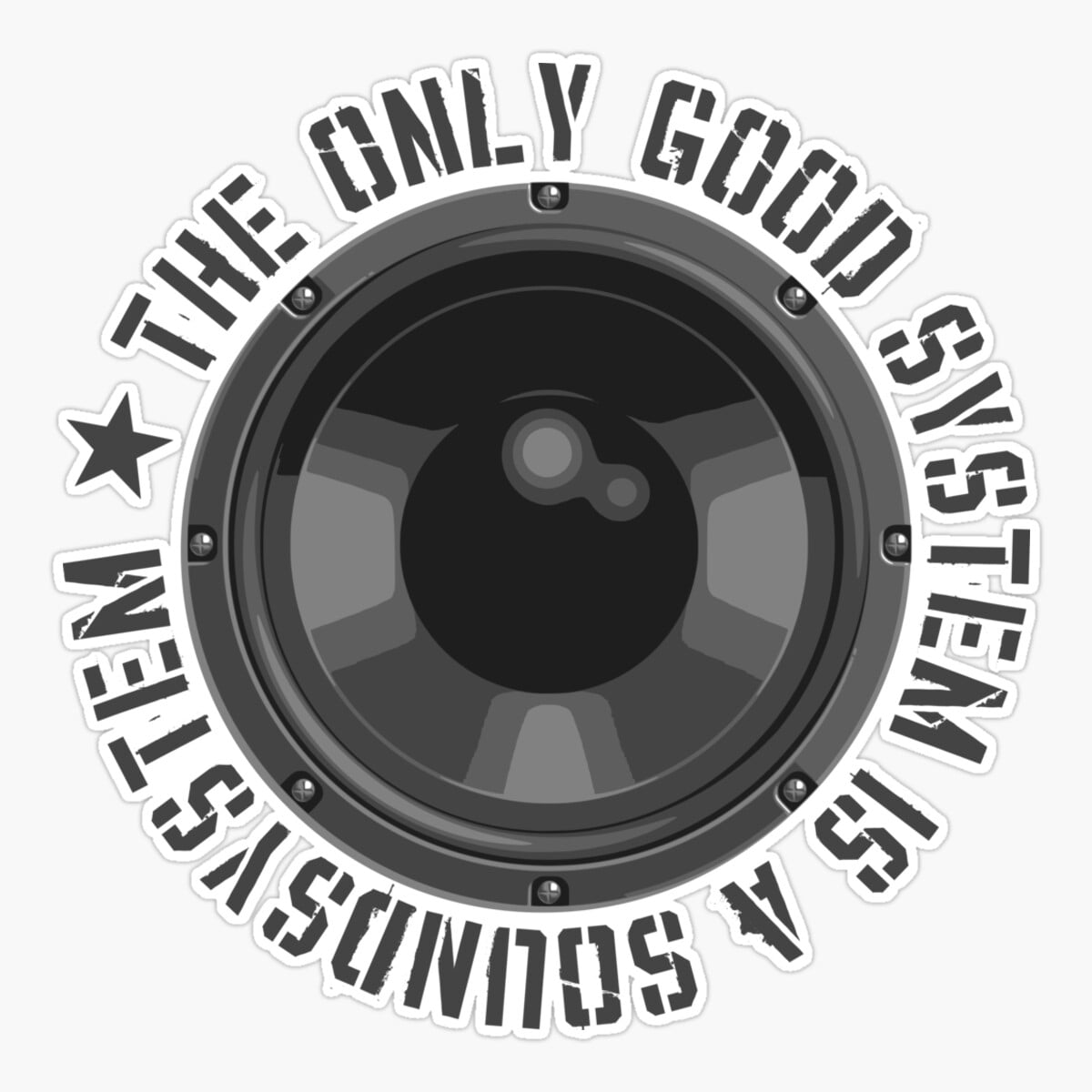 Maneki The Only Good System Is A Sound System Sticker, Phone Decal ...