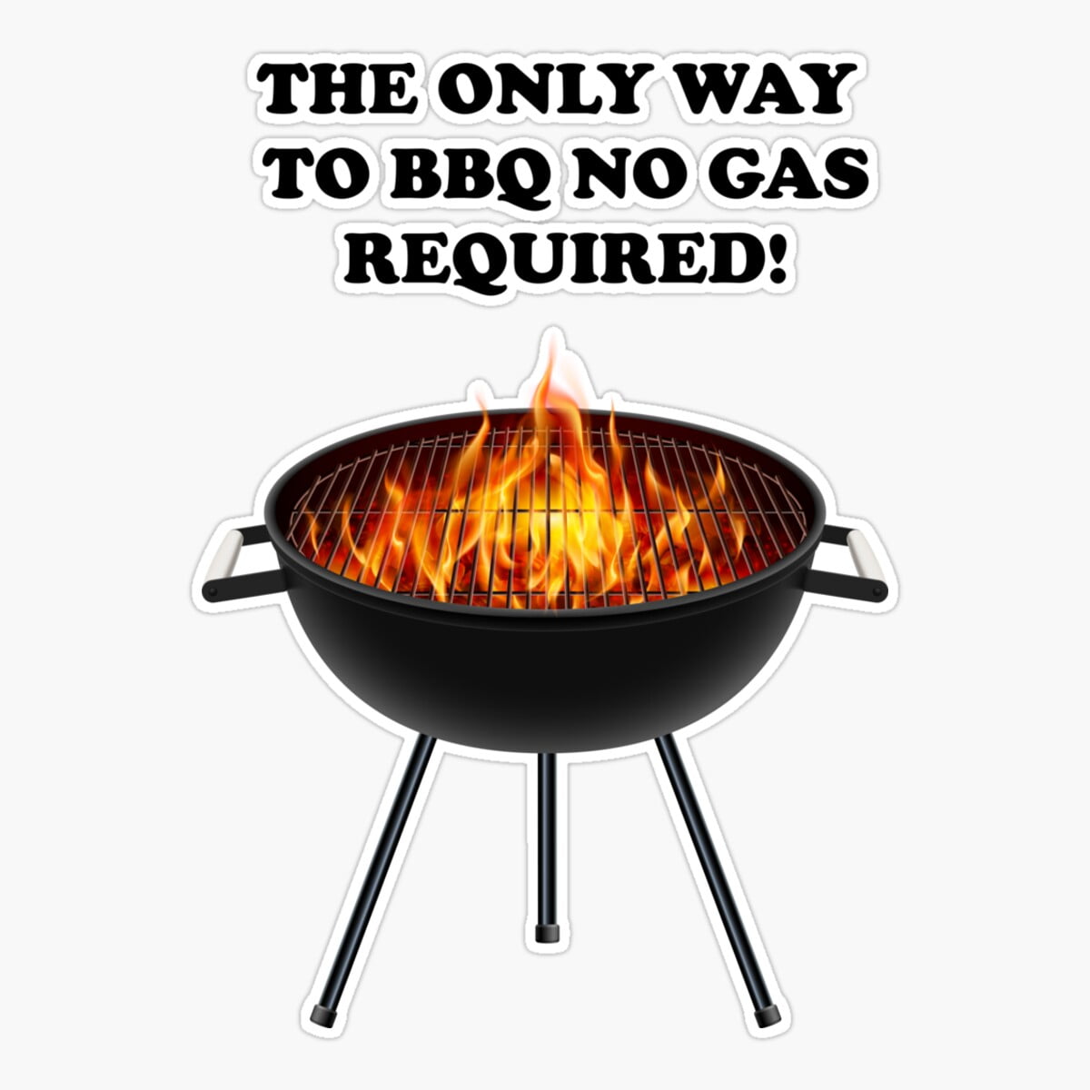 Maneki The Only Way To Bbq No Gas Required Sticker, Phone Decal Water ...