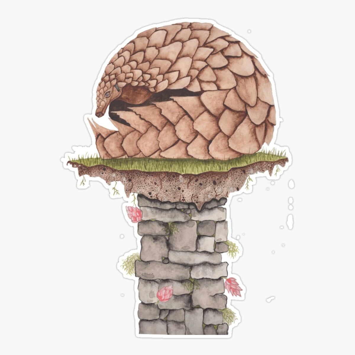 Maneki The Pangolin Sticker, Phone Decal Water Bottle Stickers Car ...