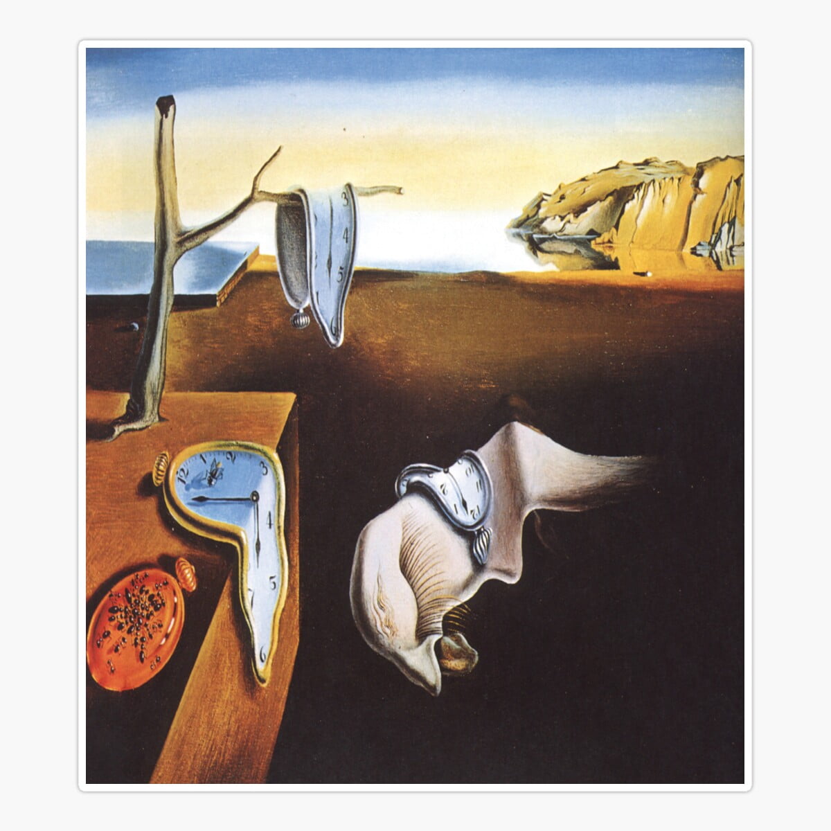 Maneki The Persistence Of Memory-Salvador Dali Sticker, Phone Decal ...