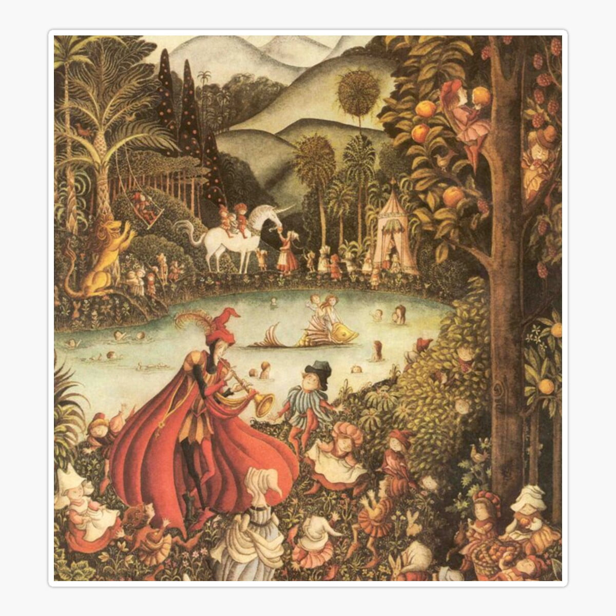 Maneki The Pied Piper Of Hamelin Illustration By Errol Le Cain Sticker ...