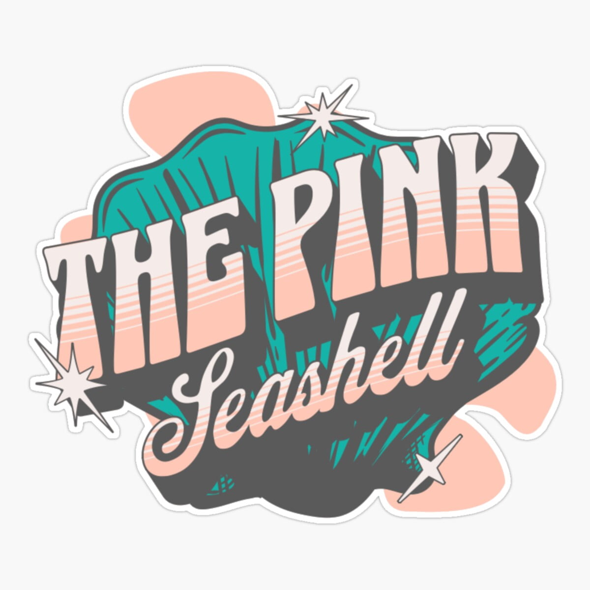 Maneki The Pink Seashell Sticker, Phone Decal Water Bottle Stickers Car ...