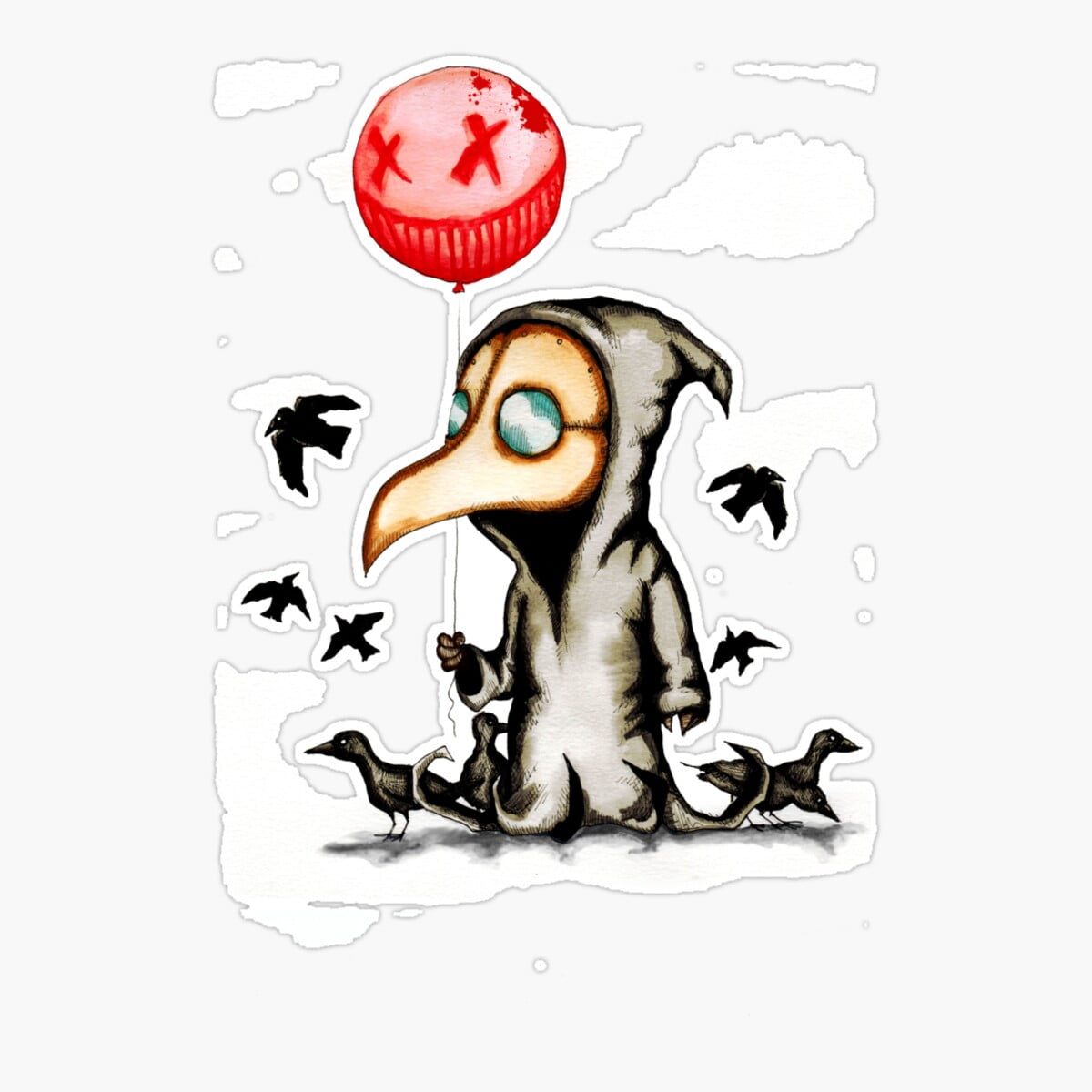 Maneki The Plague Doctor Er, Phone Decal Water Bottle Stickers Car ...