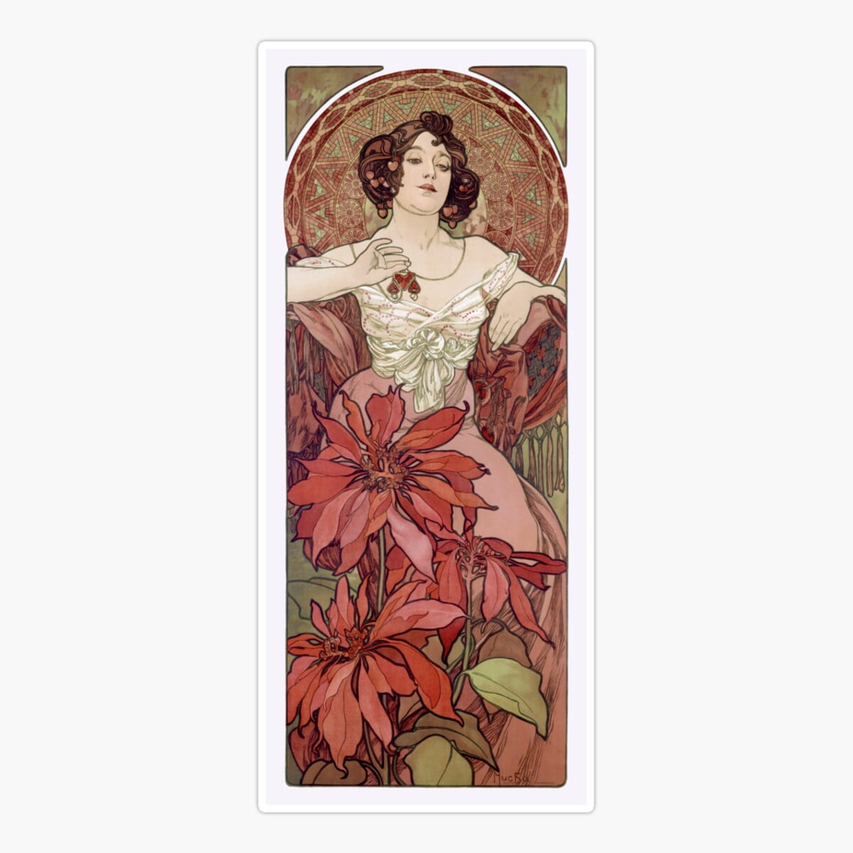 Maneki The Precious Stones: Ruby Alphonse Mucha Sticker, Phone Decal ...